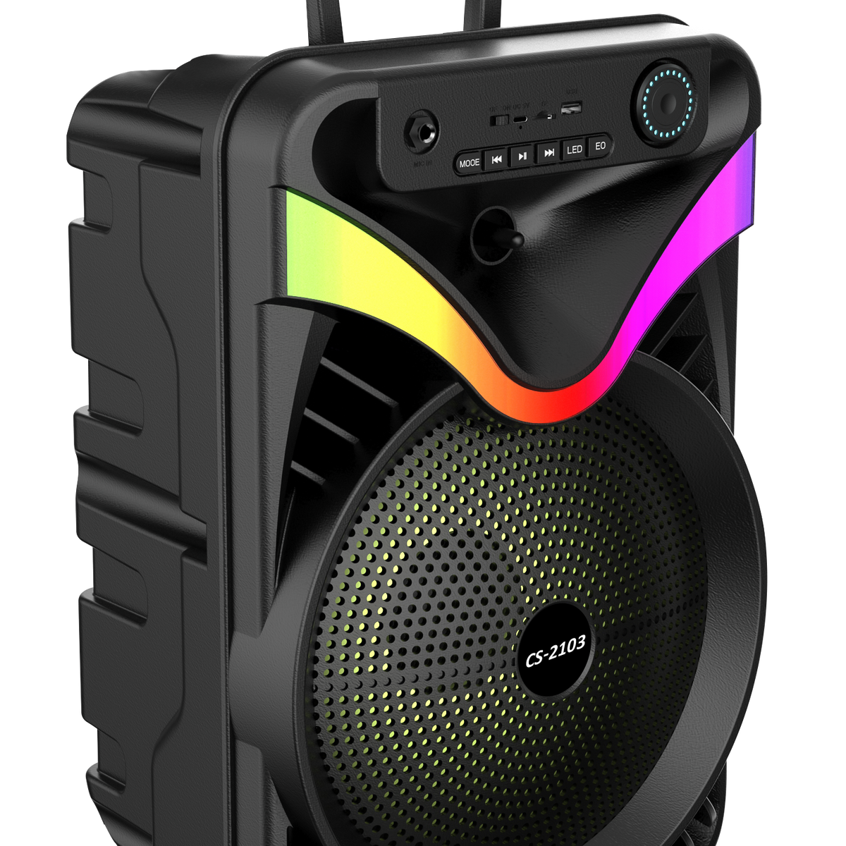 Boxa Portabila AT PERFORMANCE®, cu Lumini RGB, cu Maner, Putere 200W ...